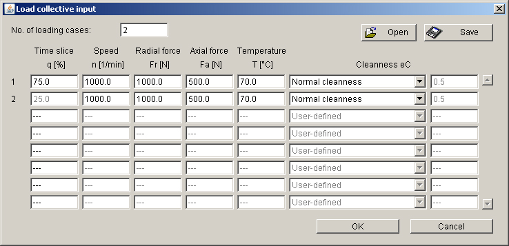 TBK: Rolling bearings calculation according to DIN ISO 281